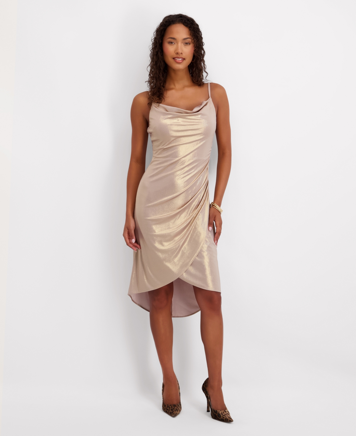 Click here for Siena Womens Foiled Sleeveless Midi Dress - Gold prices