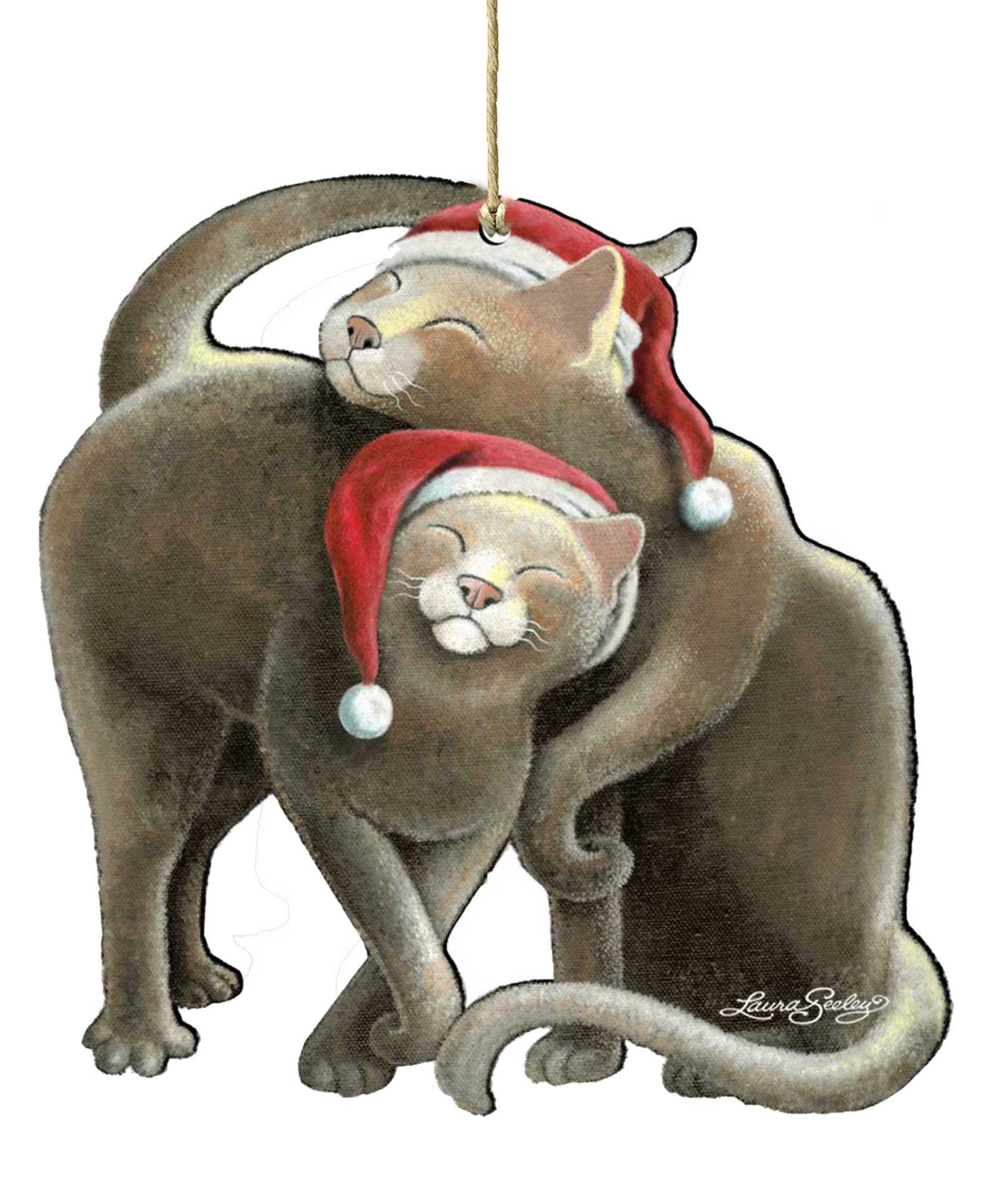 Click here for Designocracy Santa Cats Wooden Ornament by L. Seel... prices