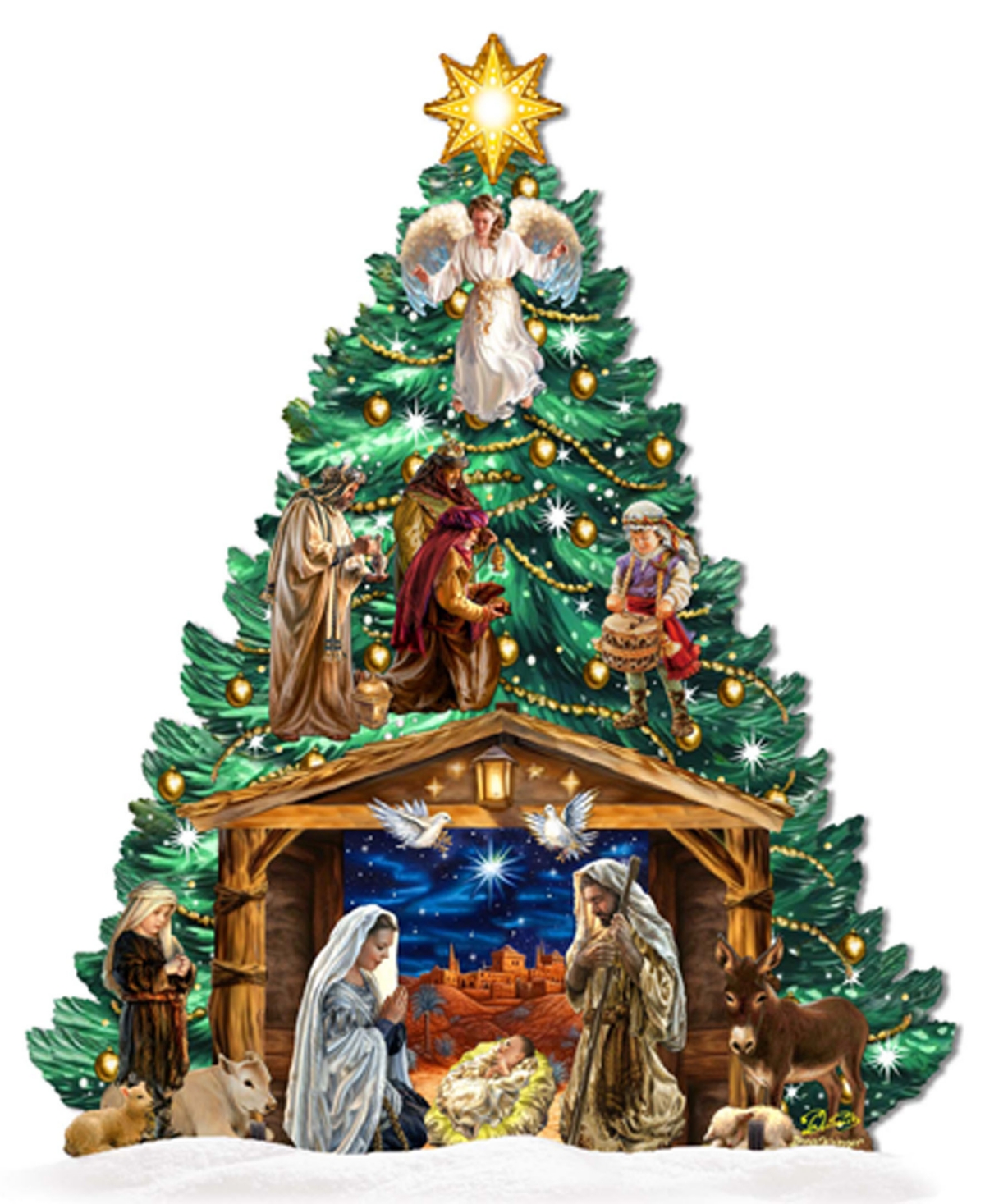 Click here for Designocracy Nativity Christmas Tree Garden Indoor... prices