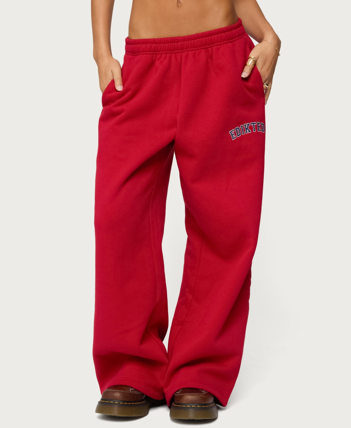 Click here for Edikted Womens Major Sweatpants - Red prices