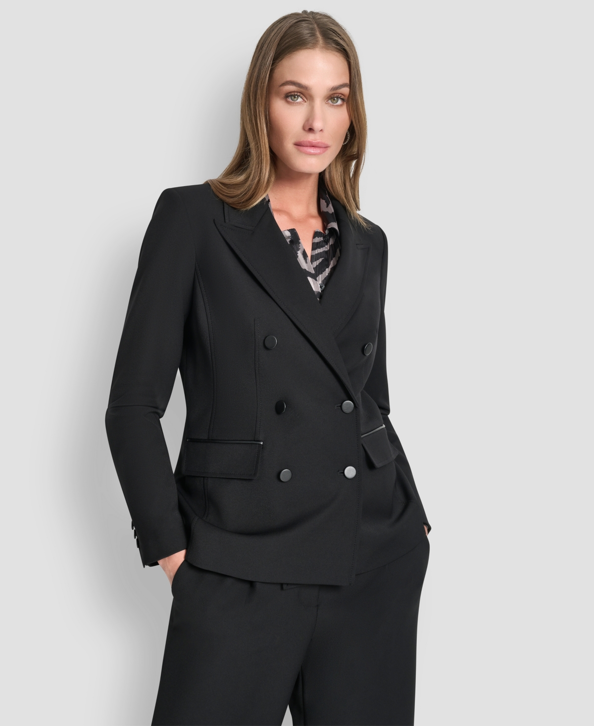 Click here for Dkny Womens Double Breasted Long Sleeves Blazer -... prices