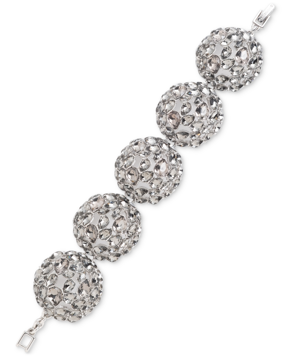 Click here for Givenchy Glass Stone Silver-Tone Drama Cluster Fle... prices