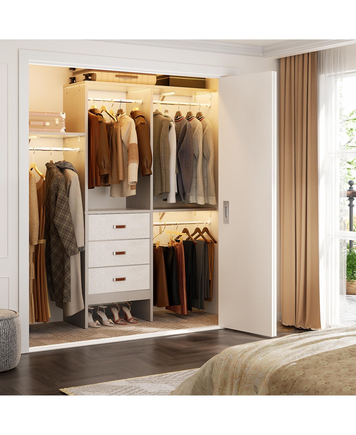 Click here for Aheaplus 5FT Small Closet Organizer System with 3... prices