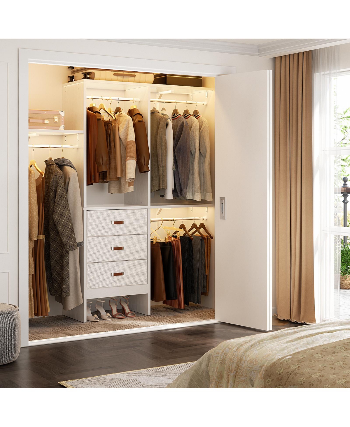 Click here for Aheaplus 5FT Small Closet Organizer System with 3... prices