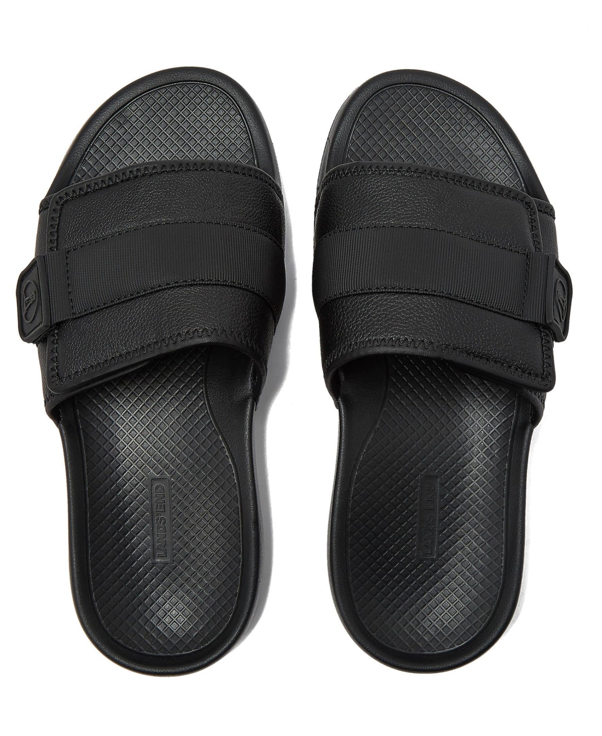 Click here for Lands End Mens Slip On Pool Slides - Black prices
