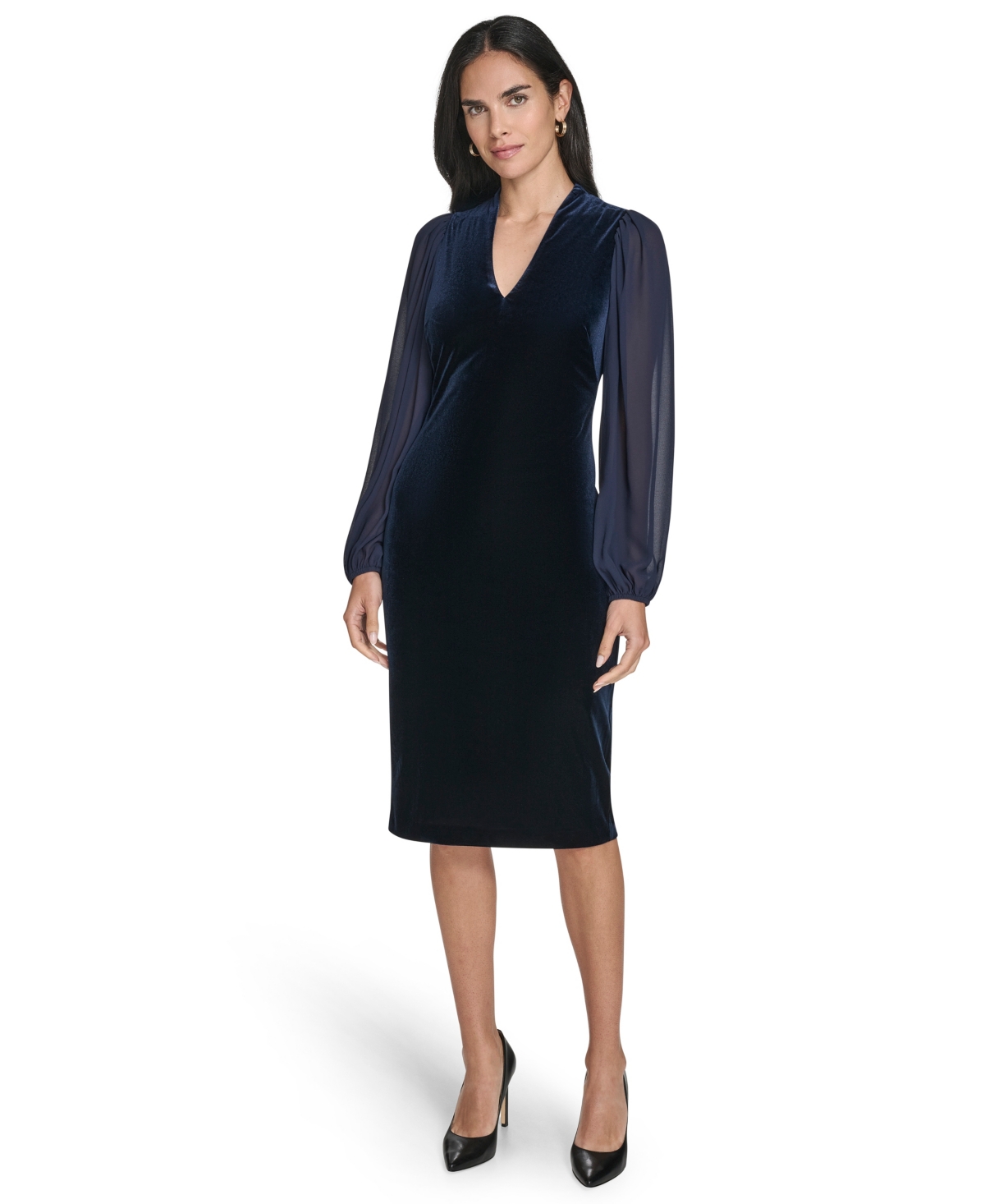 Click here for Jessica Howard Womens V-Neck Bodycon Dress - Navy prices