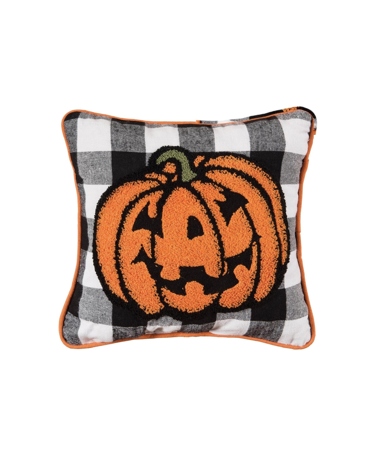 Click here for Jack-o-Lantern Pumpkin Check Tufted Halloween Acce... prices