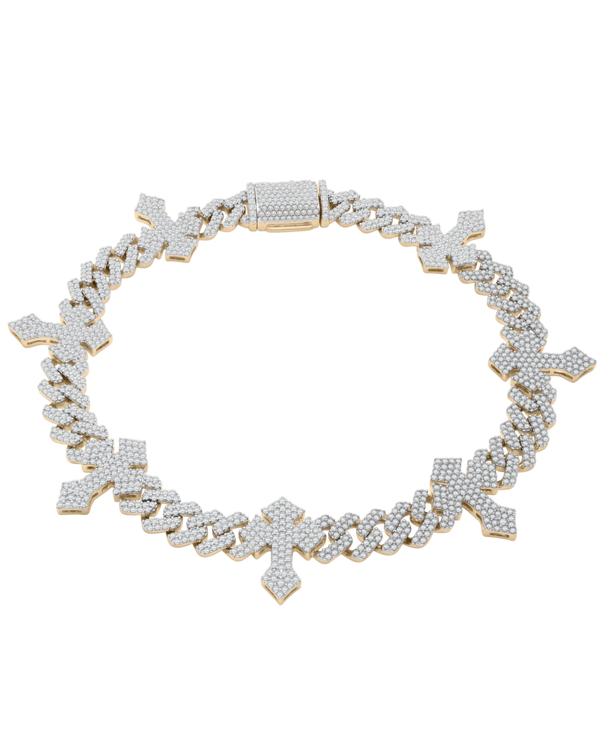 Click here for Macys Mens Cross Diamond Bracelet (4 ct. t.w.) in... prices