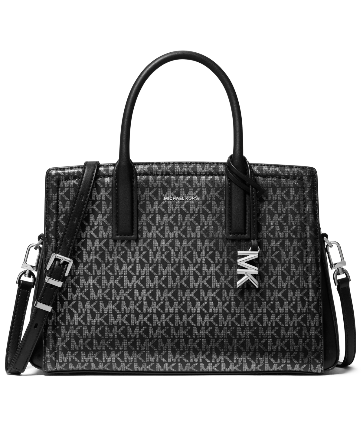 Click here for Michael Michael Kors Laila Small Satchel Bag - Bla... prices