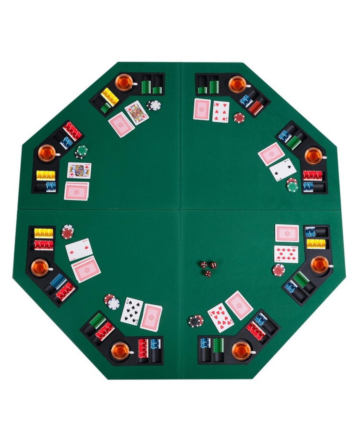 Click here for Sugift 48 Inch 8 Players Octagon Fourfold Poker Ta... prices