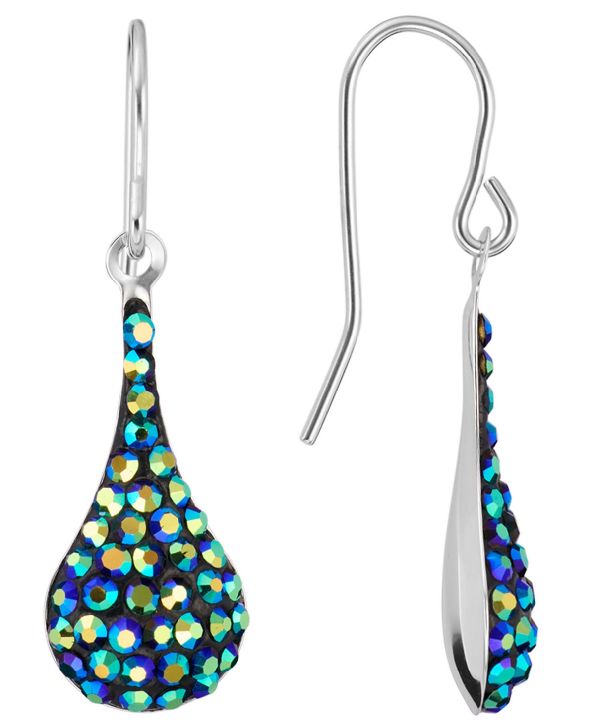 Click here for Pave Crystal Wire Teardrop Earrings in Sterling Si... prices