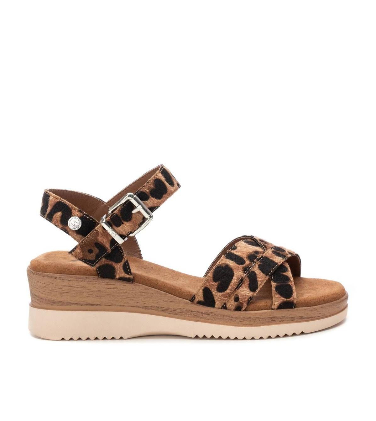 Click here for Xti Womens Wedge Ankle Strap Sandals - Leopard prices