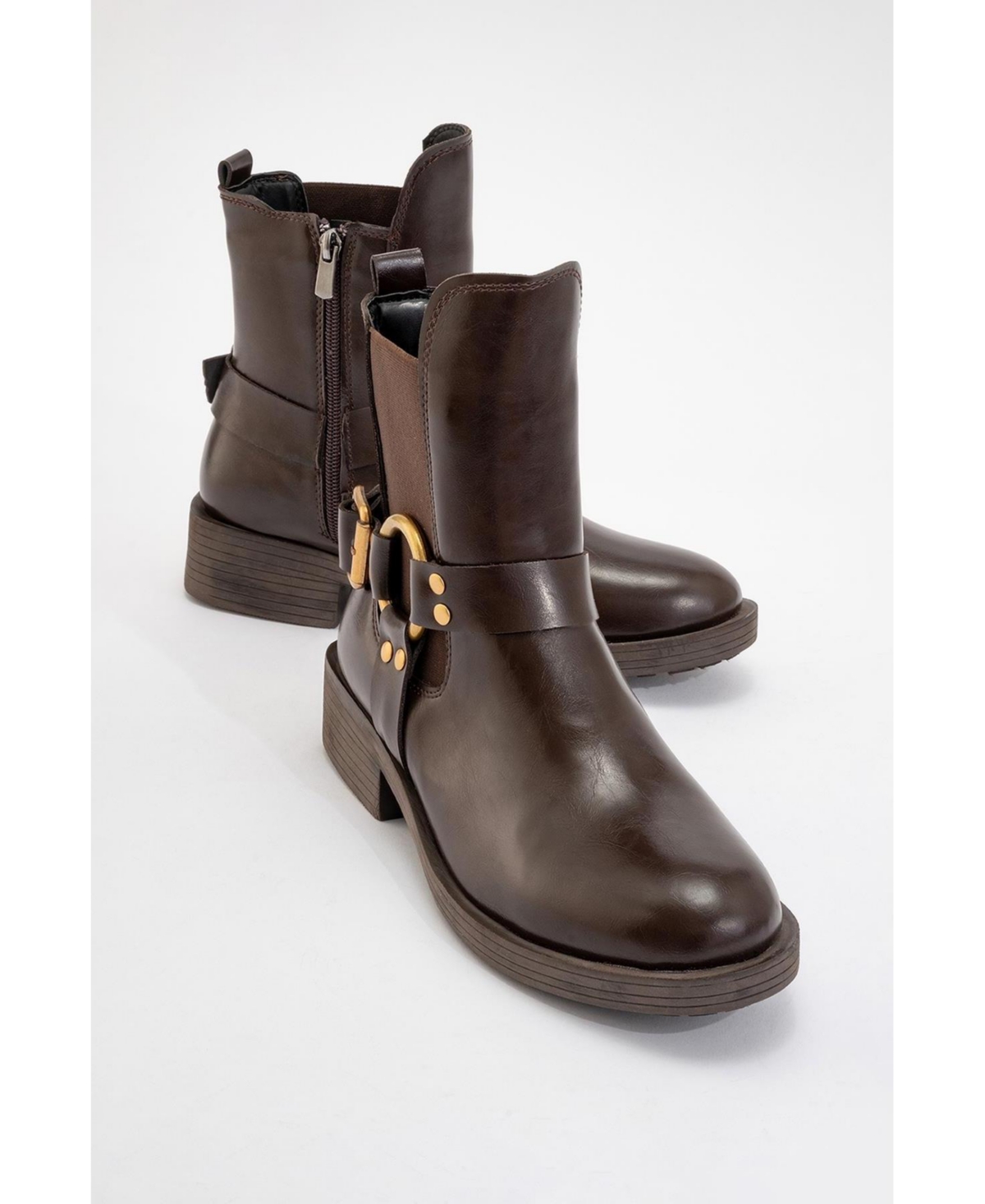Click here for Prologue Shoes Stone Buckled Zip Ankle Boot (Women... prices