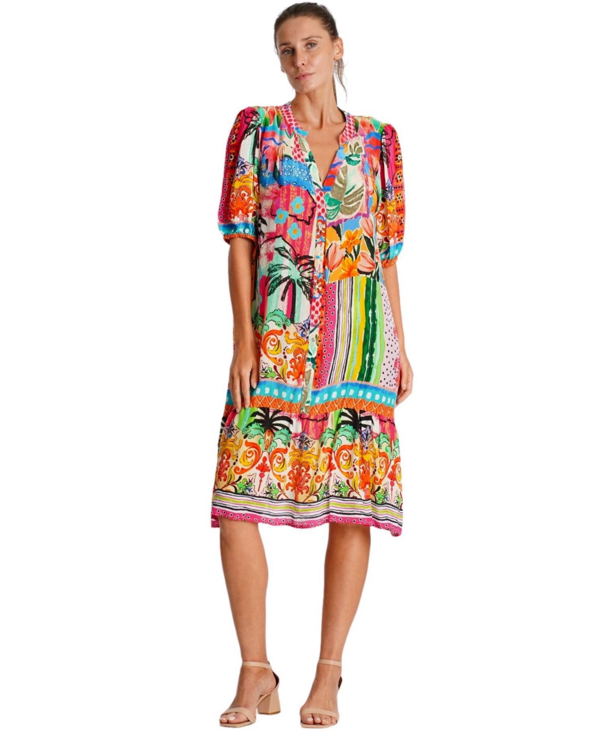 Click here for La Moda Clothing Womens Midi Summer Dress with Col... prices