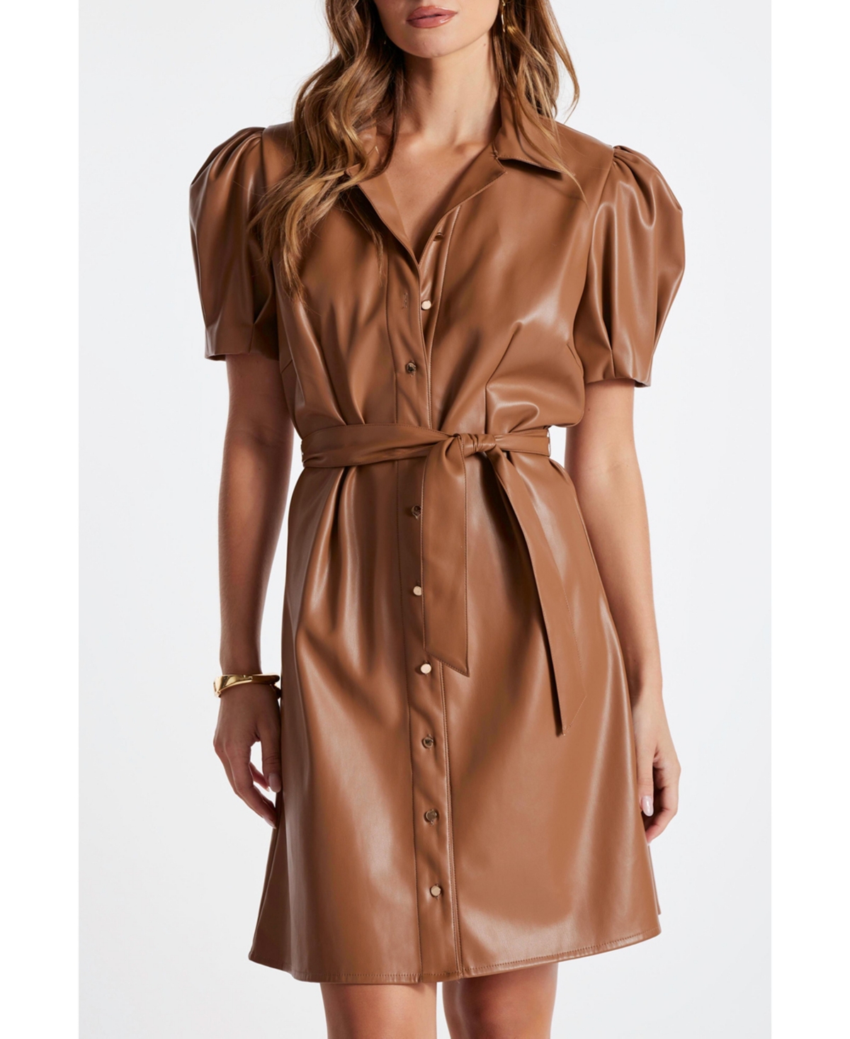 Click here for Bishop + Young Clea Leather Dress - Latte prices
