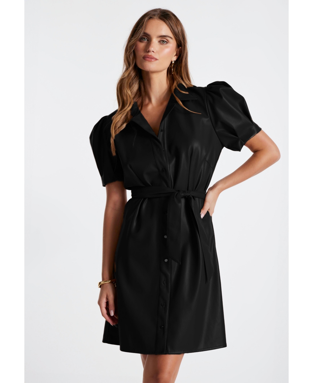 Click here for Bishop + Young Clea Leather Dress - Latte prices