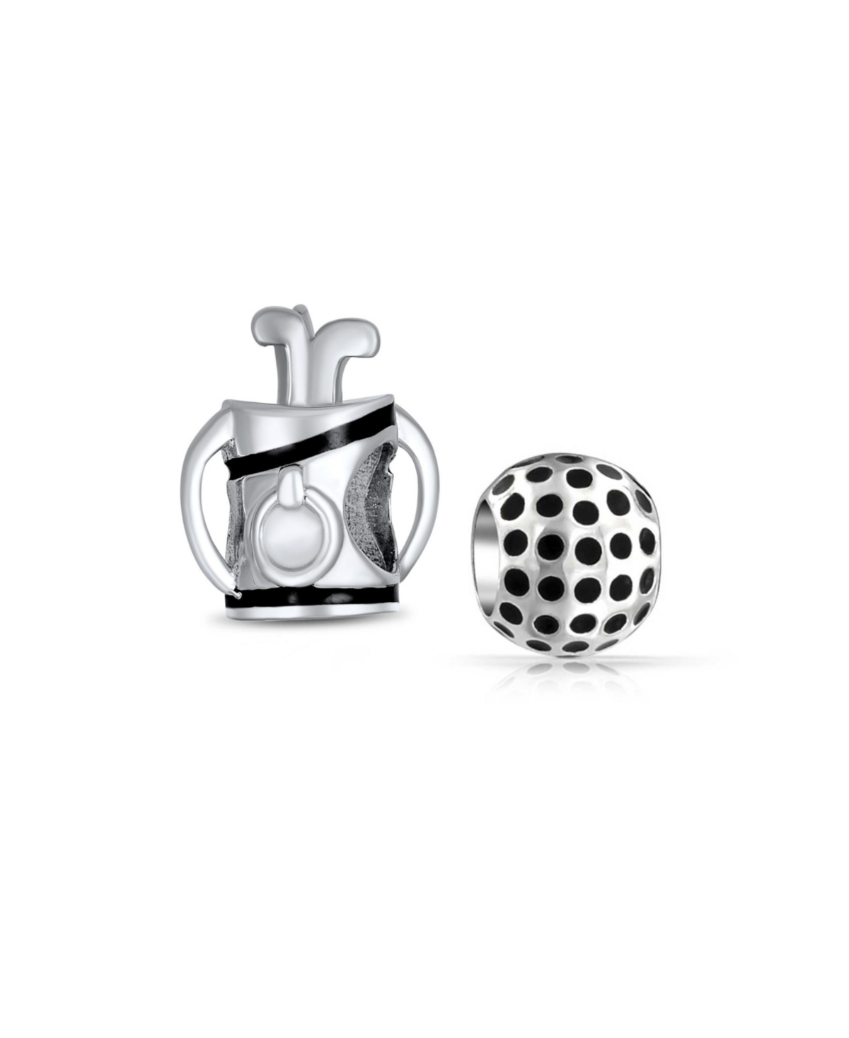 Click here for Bling Jewelry Set of 2 Golf Ball Golf Bag Clubs Ch... prices