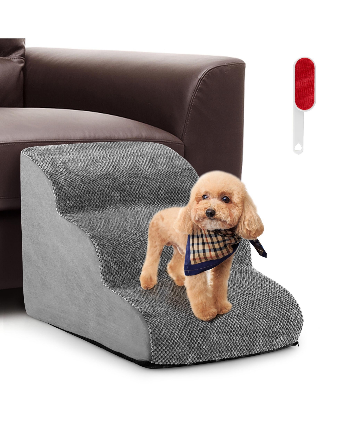Click here for Gymax 3-Tier Foam Dog Ramp Non-Slip Dog Steps Soft... prices