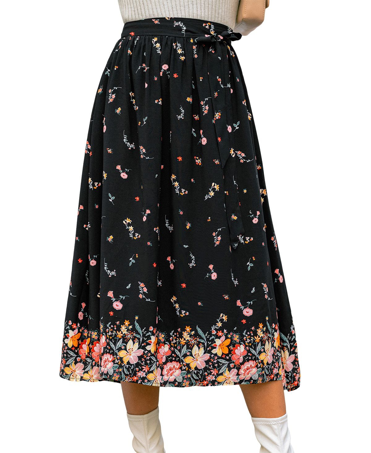 Click here for Cupshe Womens Shadow Blossom Floral Maxi Skirt - B... prices