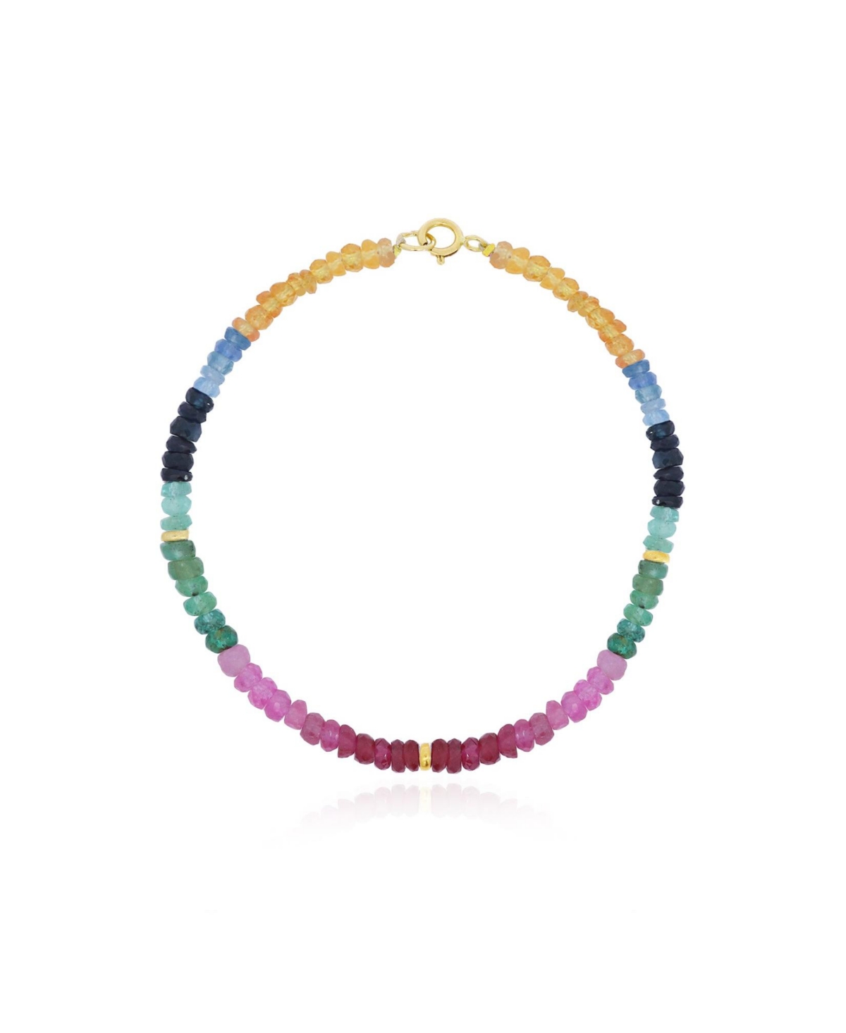 Click here for The Lovery Rainbow Gemstone Bead Bracelet 14K Gold... prices
