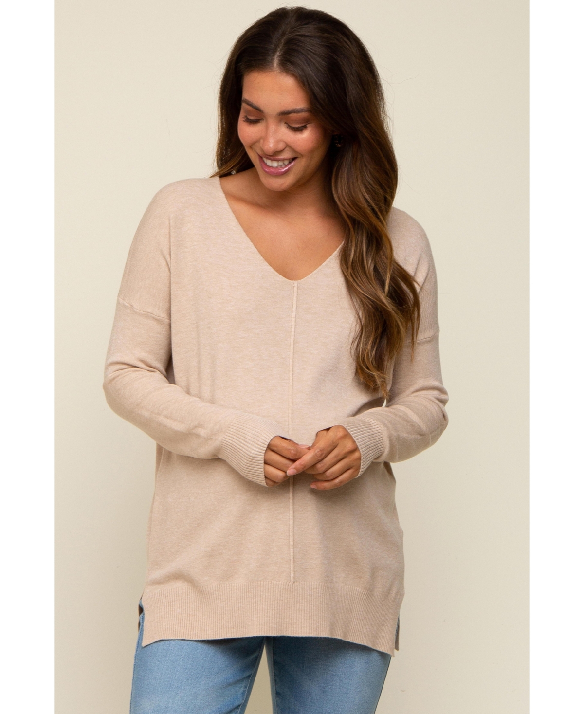Click here for Pinkblush Maternity Long Sleeve Side Slit Sweater... prices