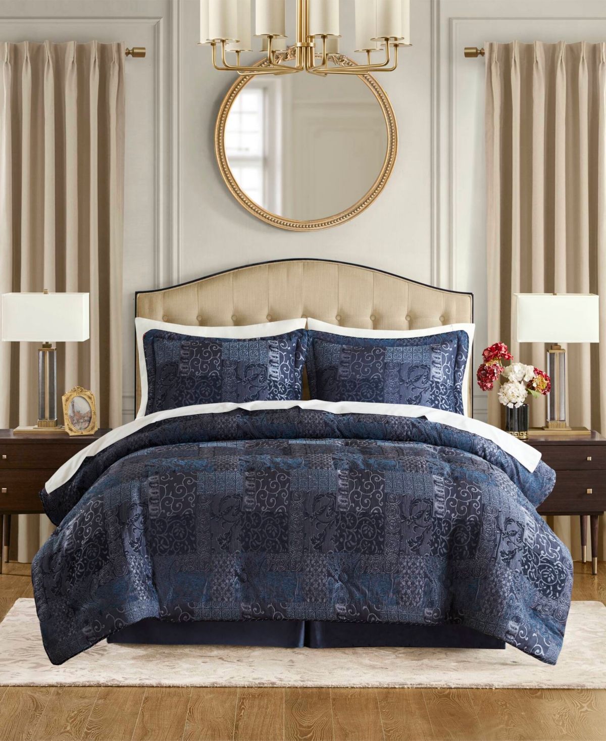 Click here for Croscill Galleria 4-Pc Comforter Set  King - Navy prices