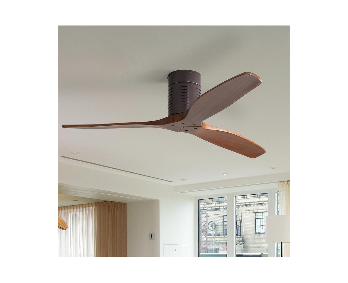 Click here for 52-inch Modern Brown 3-Blade Flush Mount Fans Supp... prices