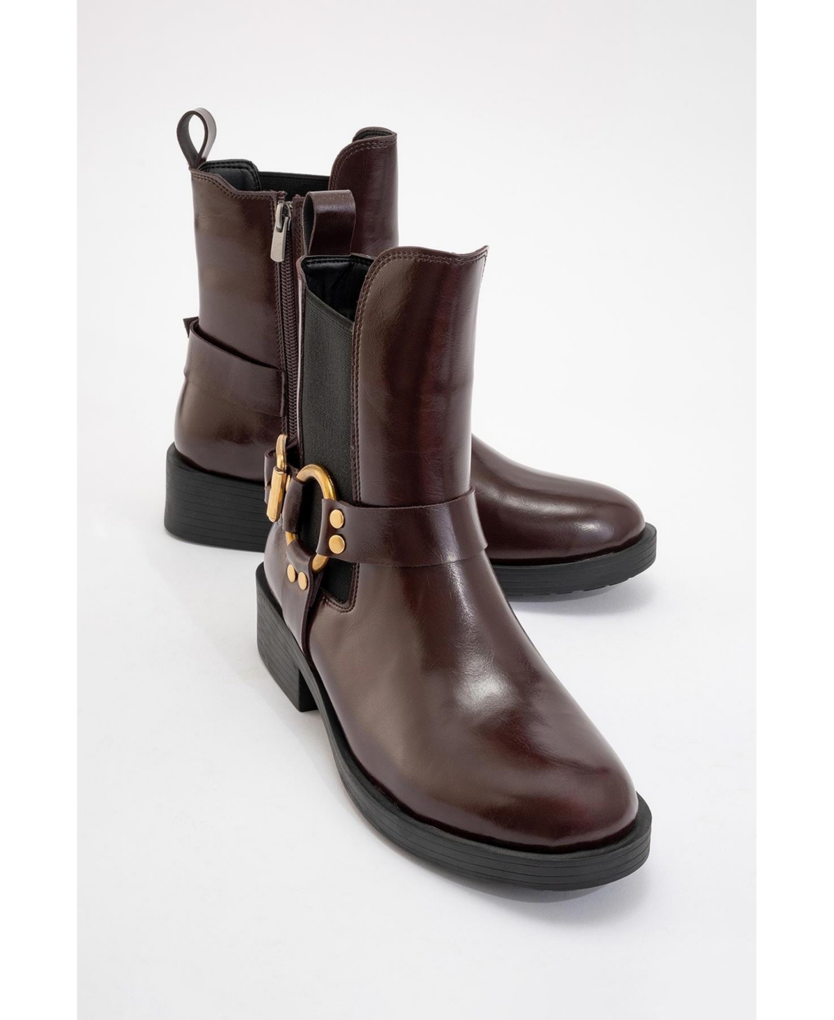 Click here for Prologue Shoes Stone Buckled Zip Ankle Boot (Women... prices