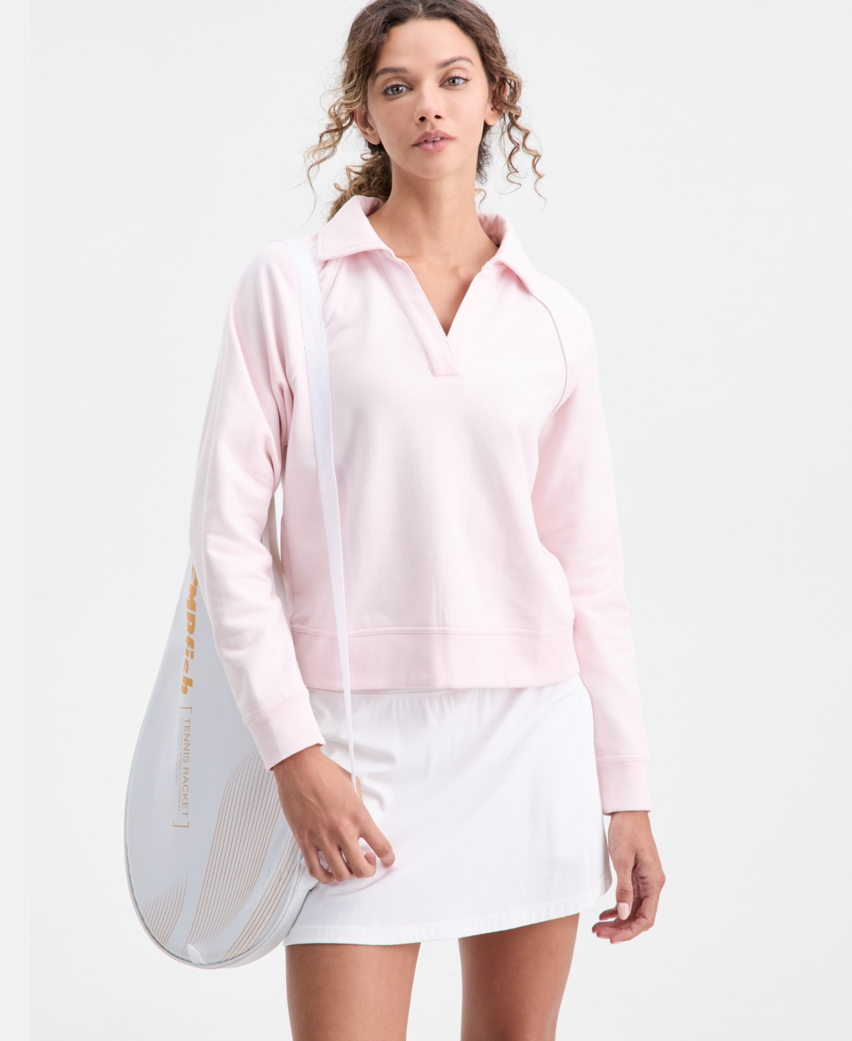 Click here for Id Ideology Womens Johnny Collar Top  Macys Exclus... prices