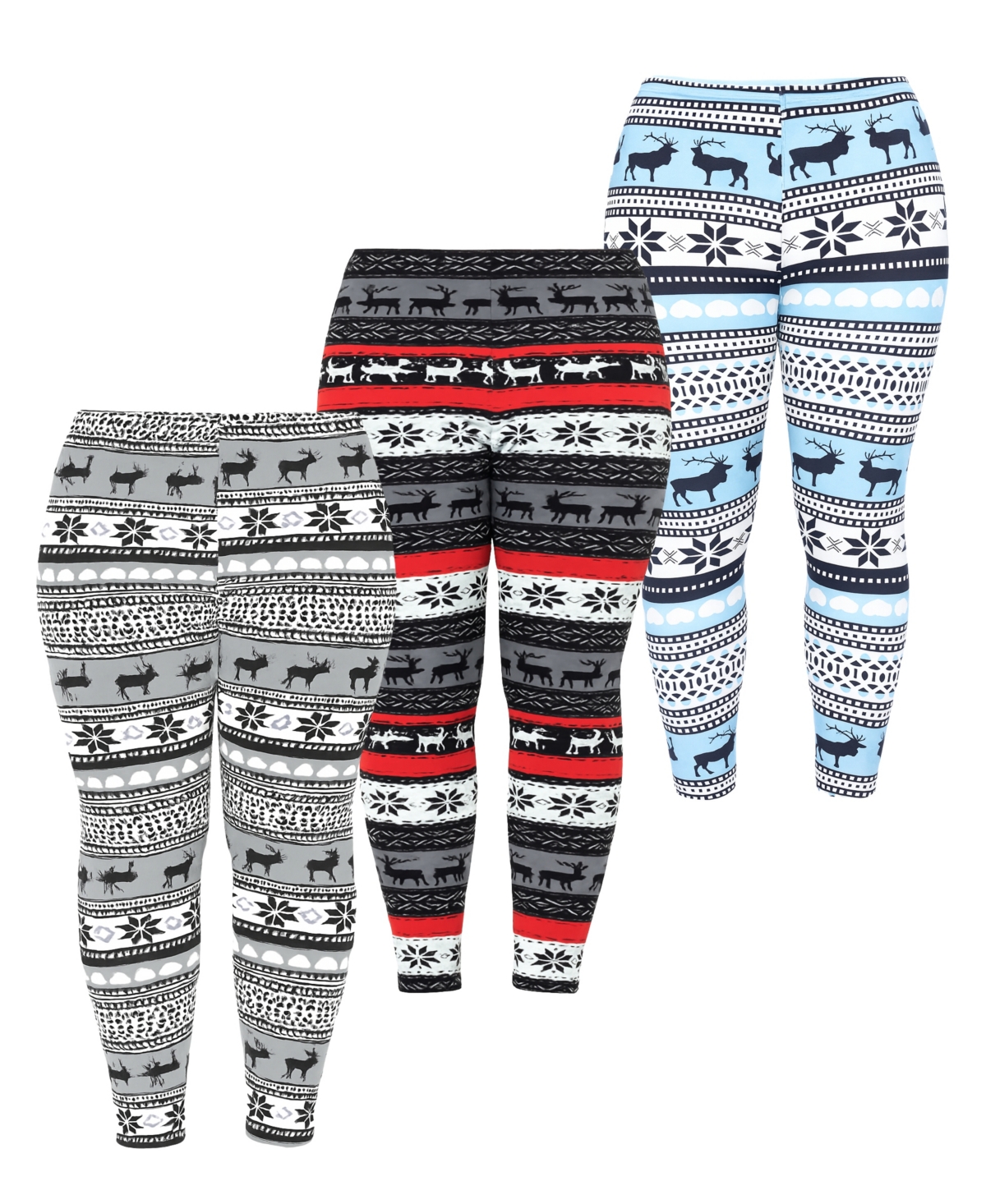Click here for White Mark Plus Size Holiday Legging Pants  3-Pack... prices