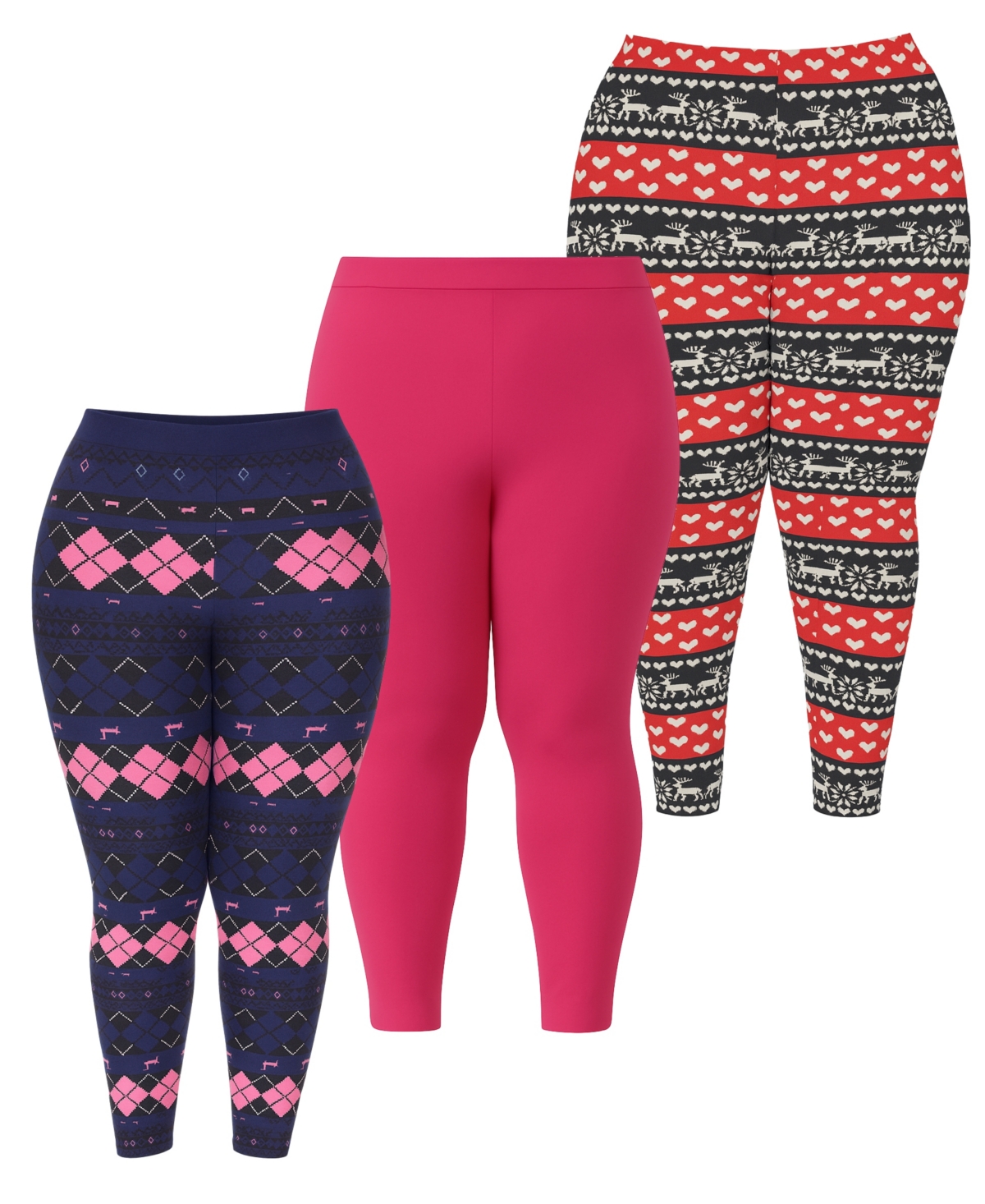 Click here for White Mark Plus Size Holiday Legging Pants  3-Pack... prices