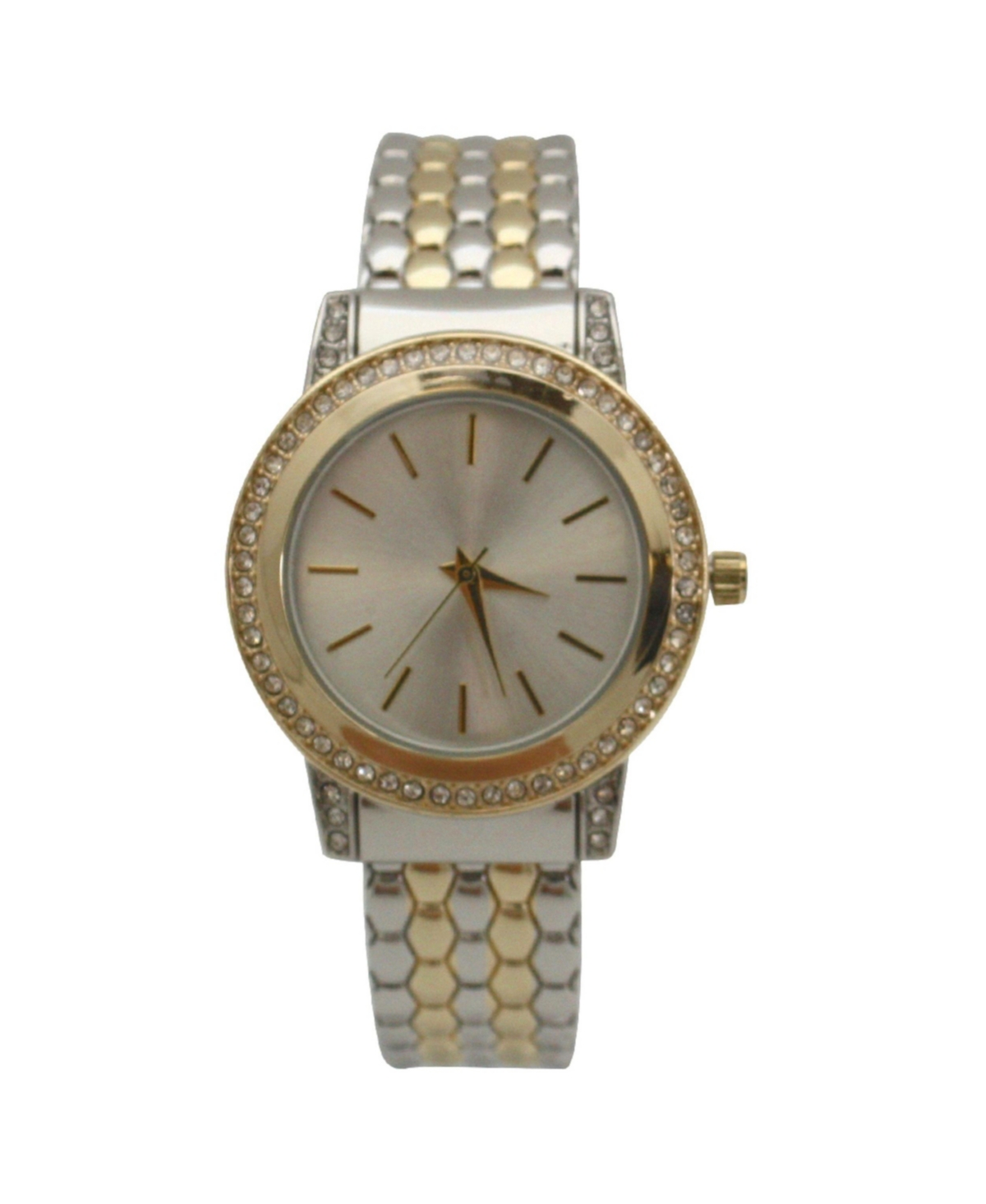 Click here for Two Tone Solid And Rhinestones Bangle Watch - Two... prices