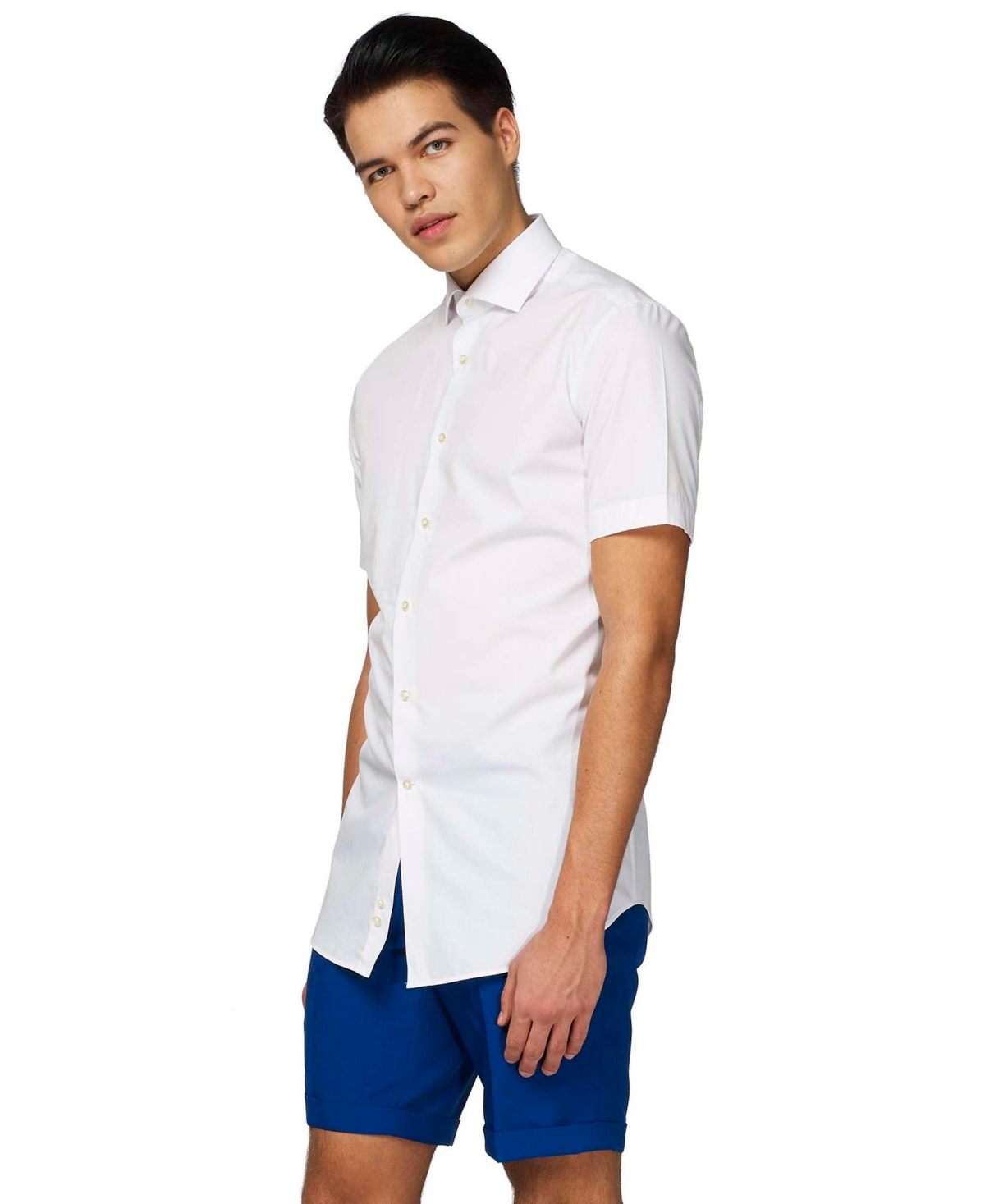 OppoSuits Mens Shirt Short Sleeve White Knight - White