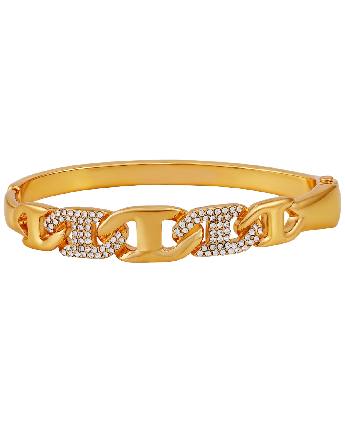 Click here for Guess Glass Stone Chain Link Silver-Tone Bangle Br... prices