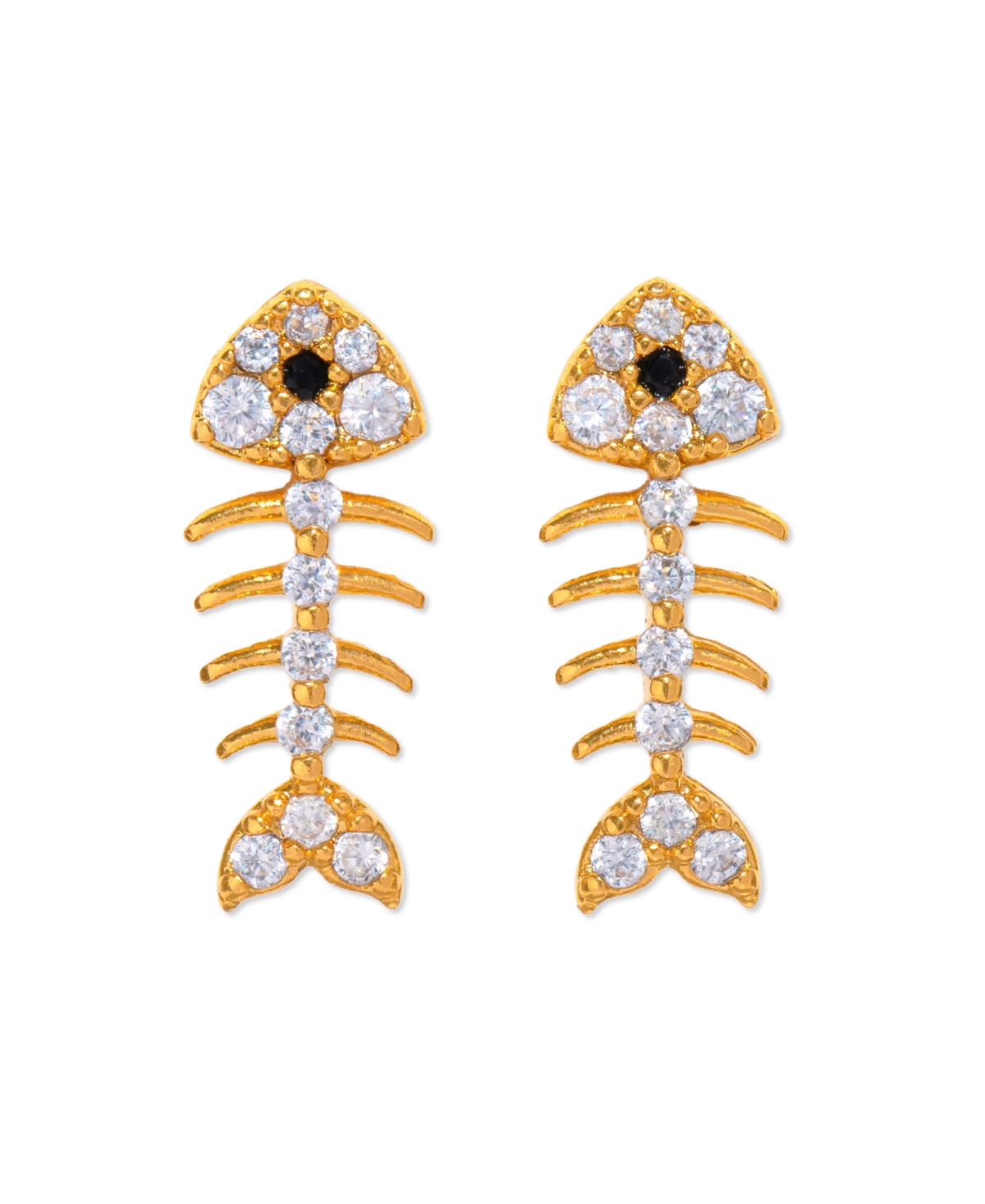 Click here for Girls Crew Crystal Bone To Pick Gold Plated Earrin... prices
