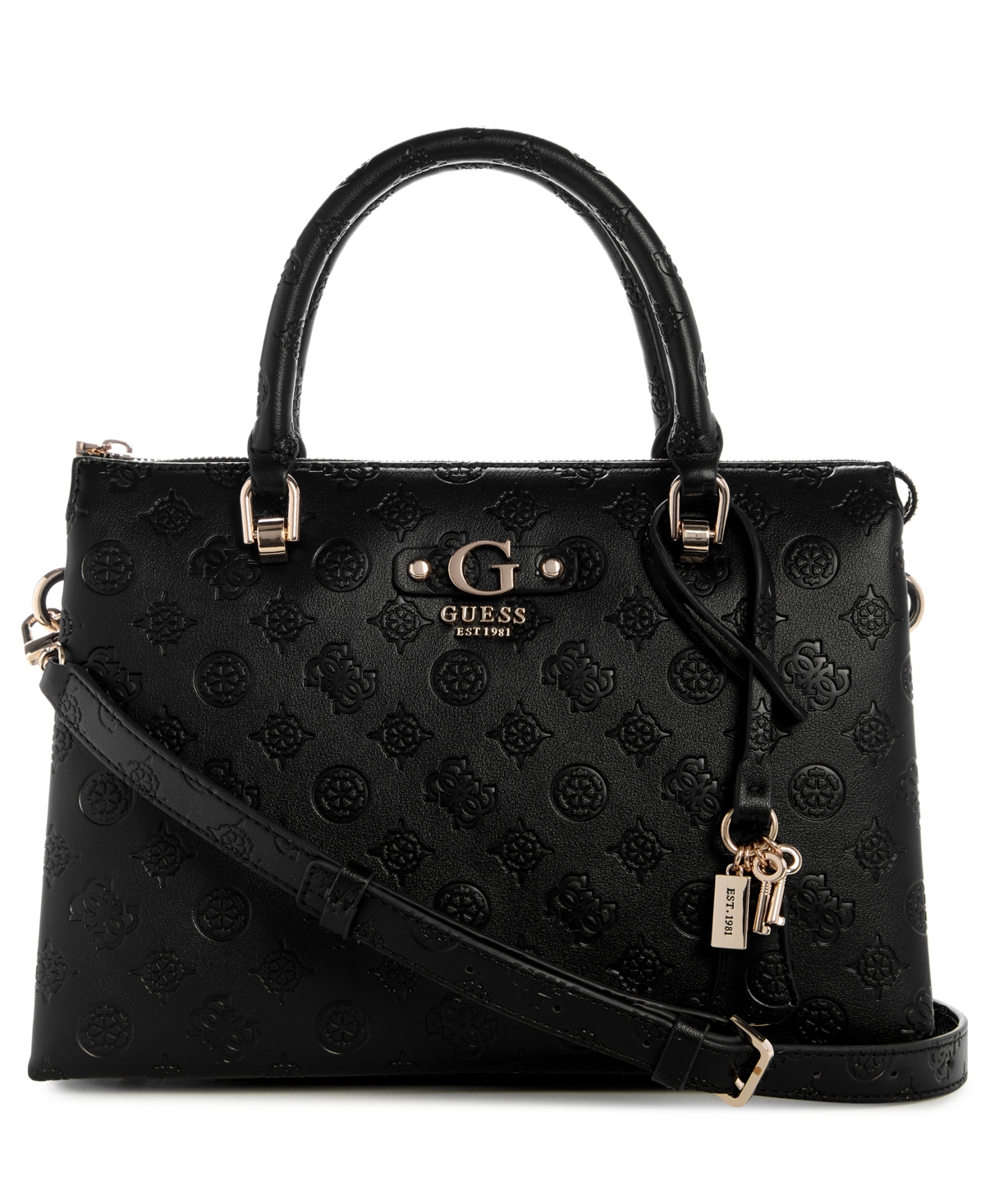 Click here for Guess Dita Multi Compartment Satchel Bag - Black L... prices