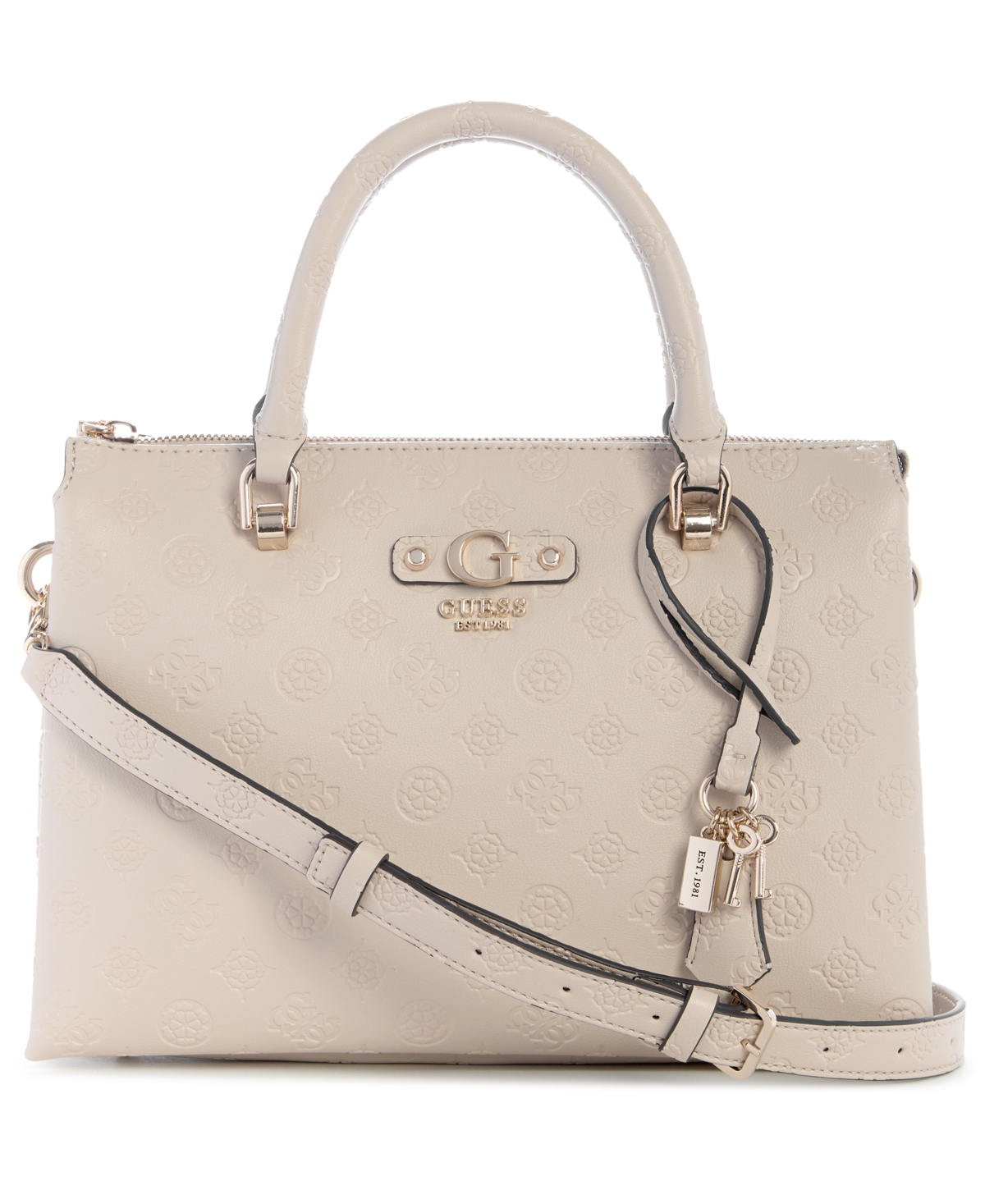 Click here for Guess Dita Multi Compartment Satchel Bag - Light T... prices