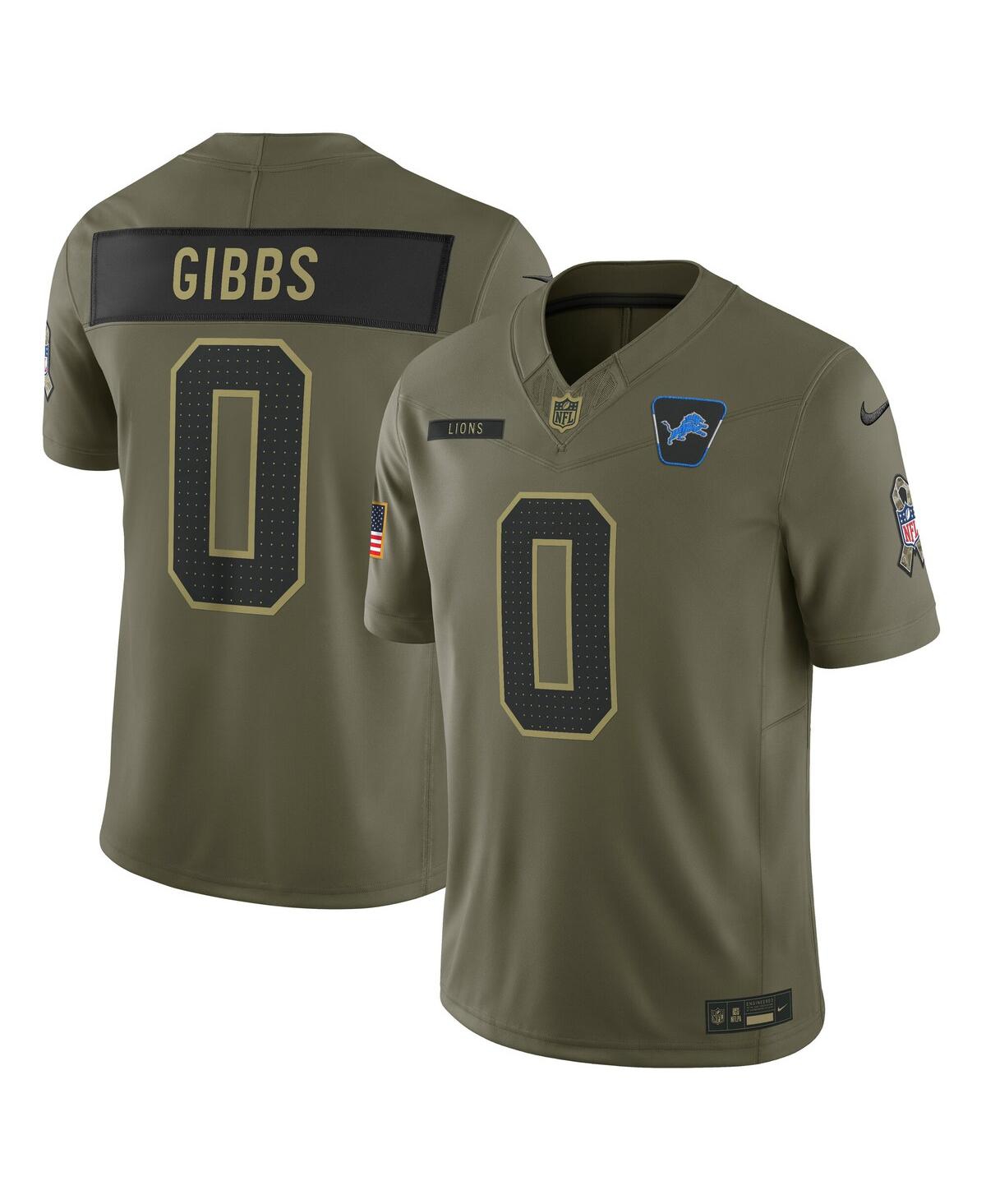 Click here for Nike Mens Jahmyr Gibbs Olive Detroit Lions 2025 Sa... prices