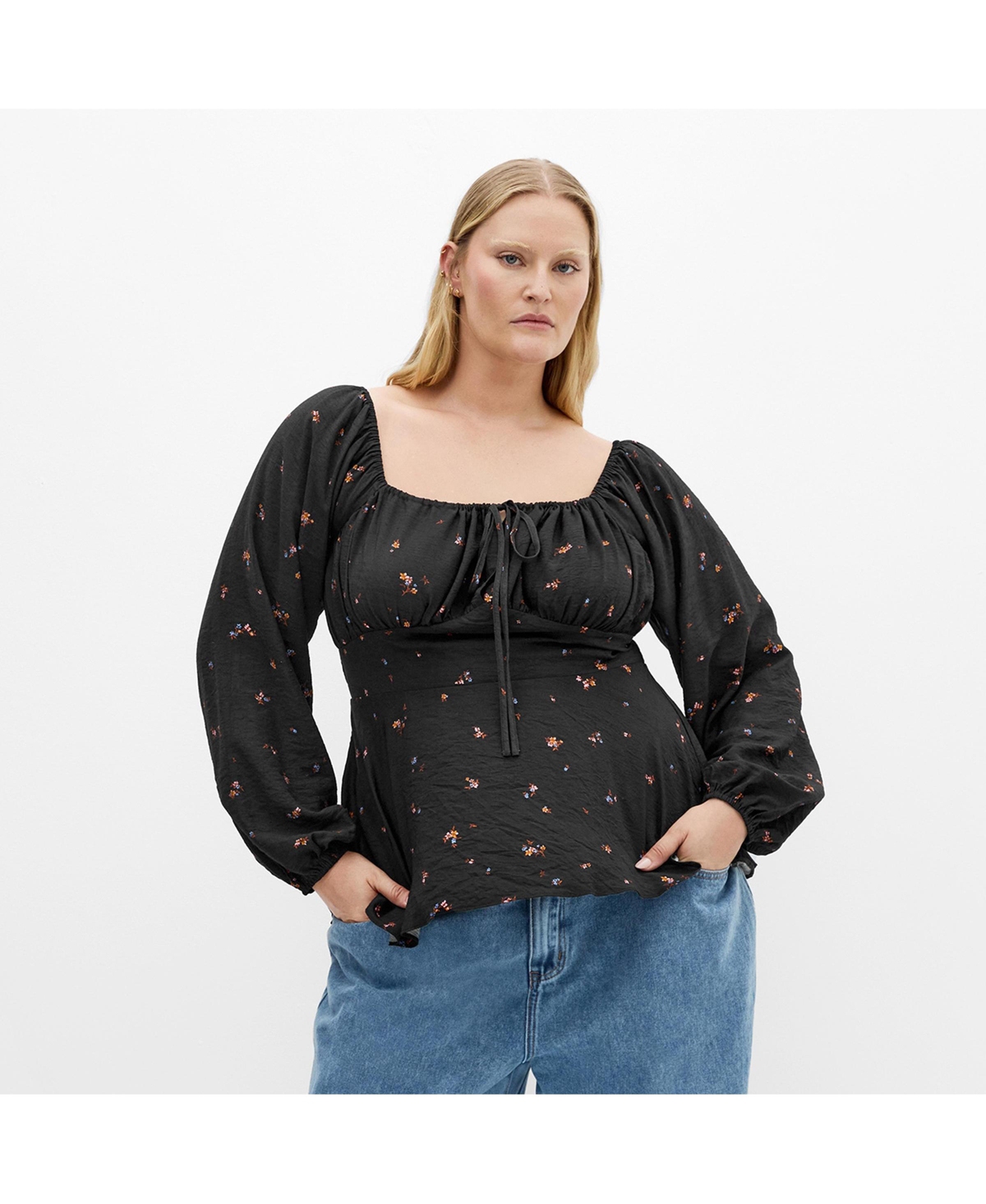 Click here for City Chic Womens Gigi Long Sleeve Floral Print Top... prices