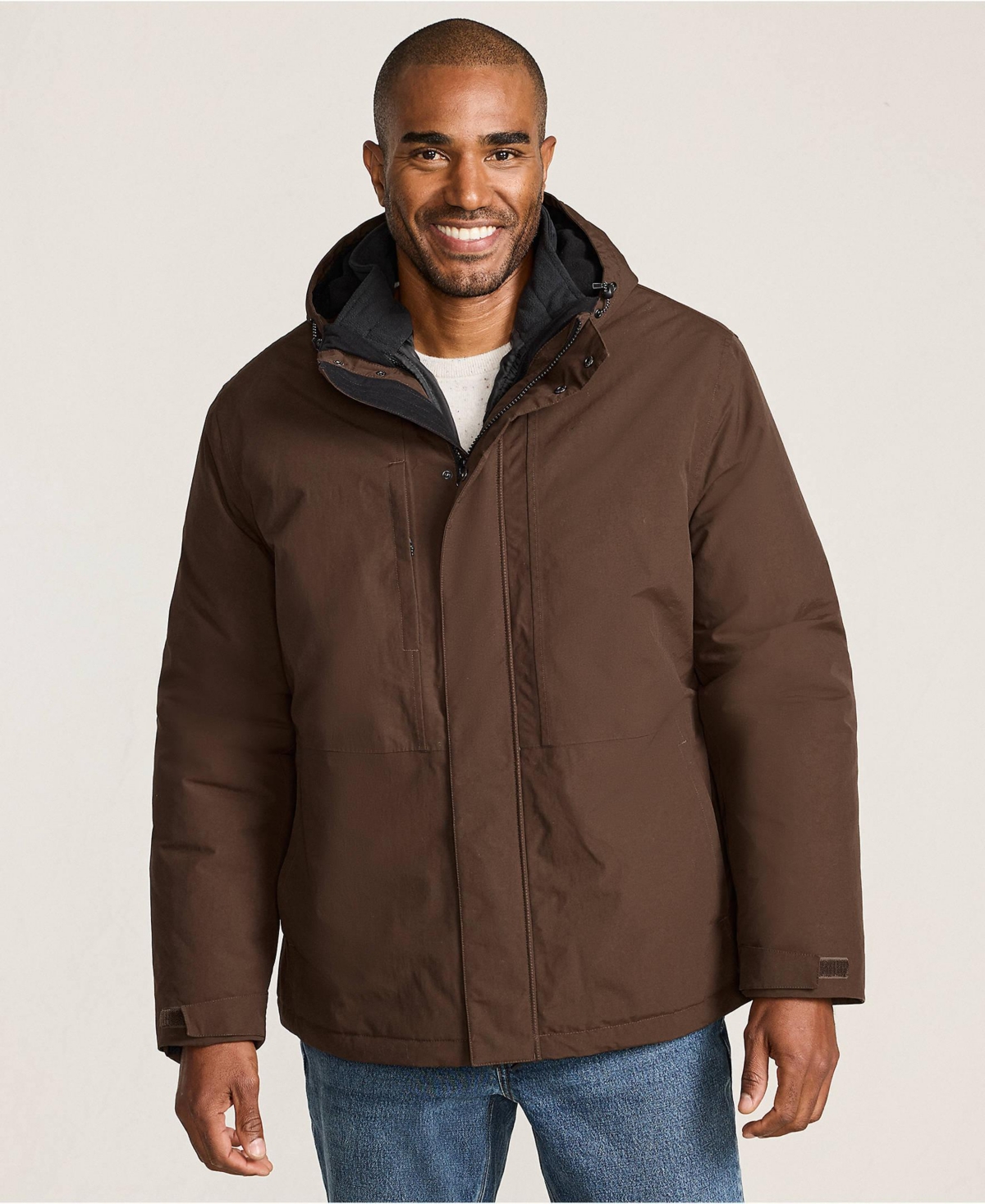 Click here for Lands End Mens Squall 3 in 1 Jacket - Rich coffee prices