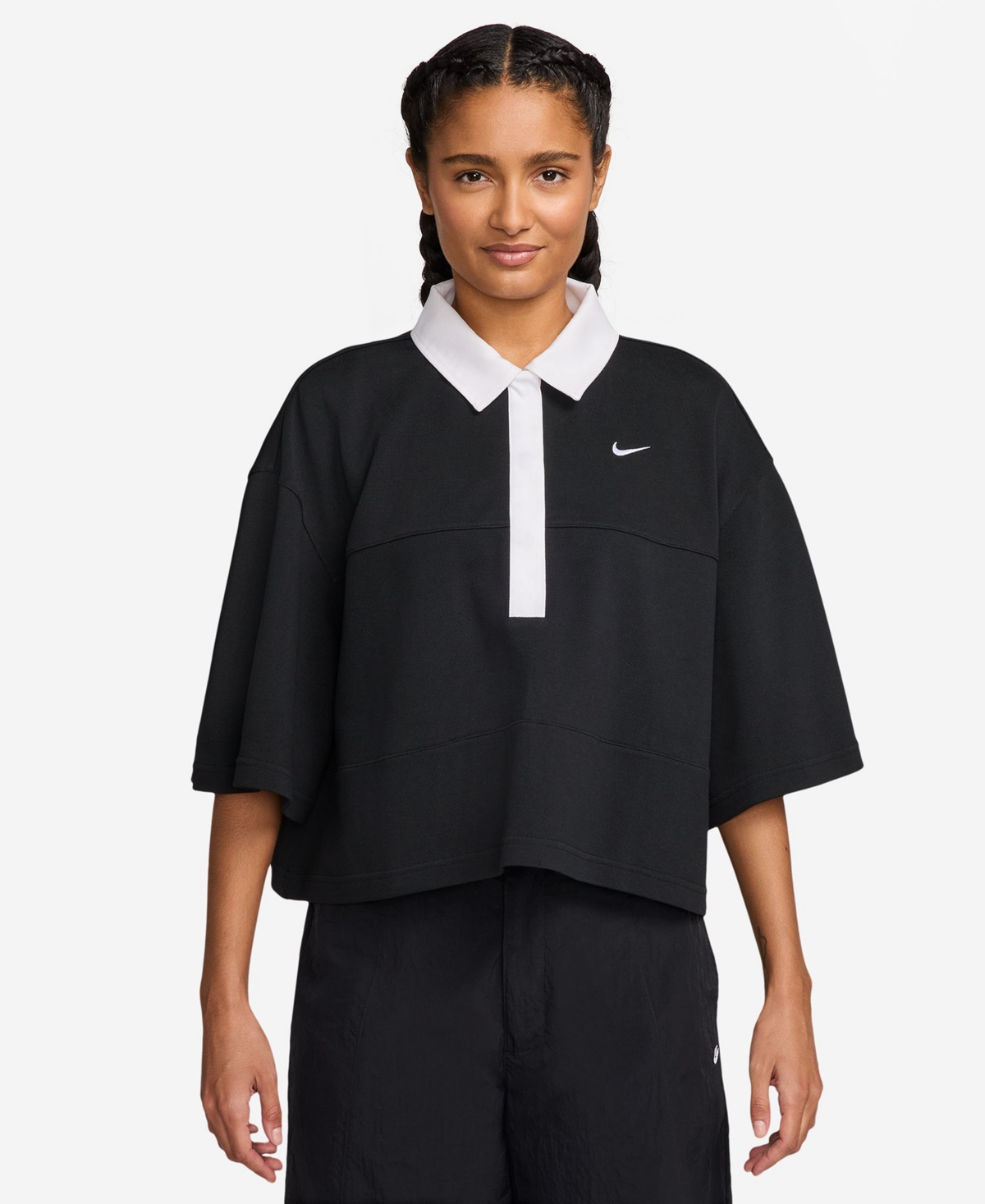 Click here for Nike Sportswear Womens Short-Sleeve Oversized Polo... prices