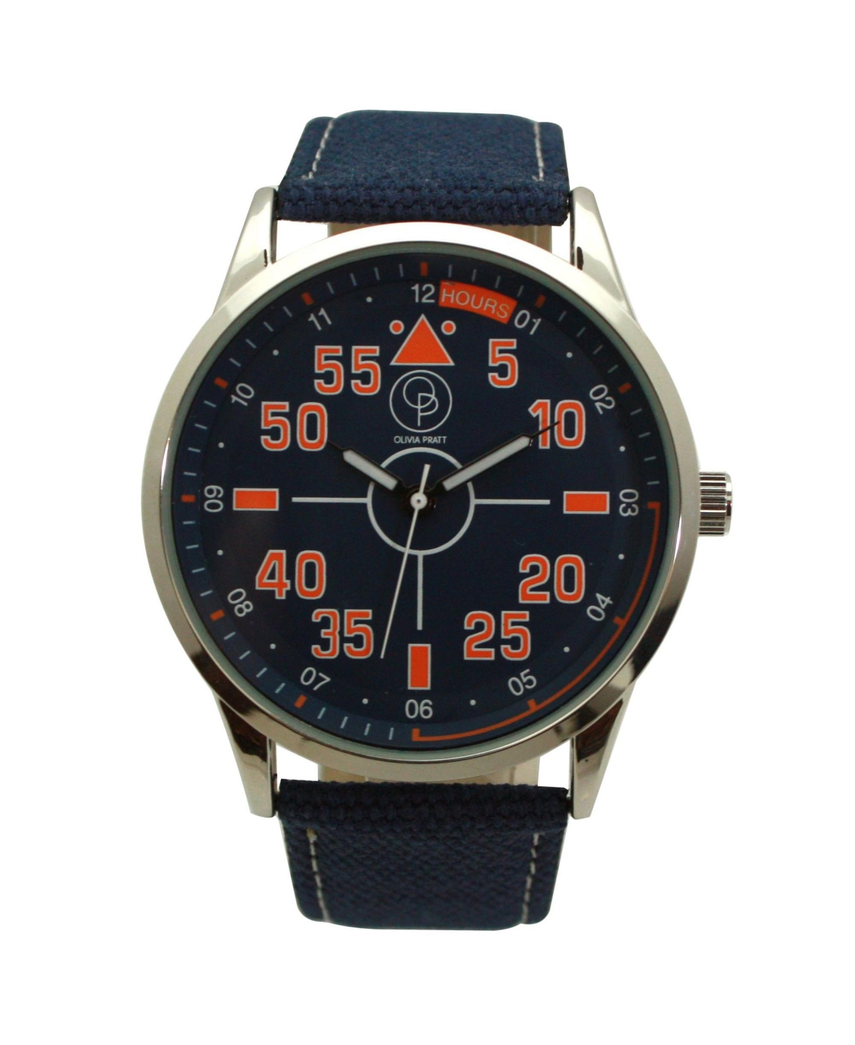 Click here for Olivia Pratt Navy Silver Denim Band Big Face and N... prices