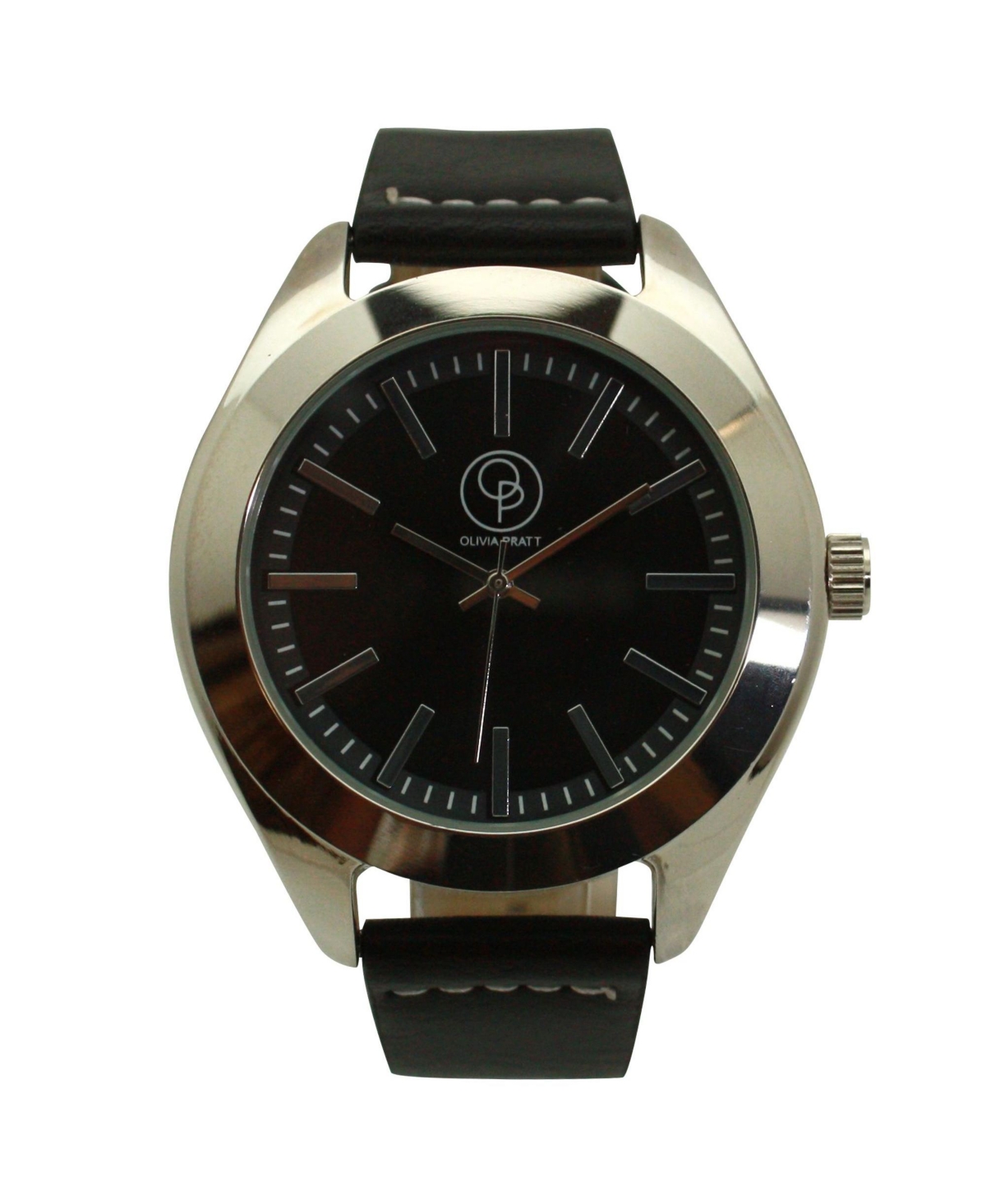 Click here for Olivia Pratt Black Silver Minimalist Faux Leather... prices