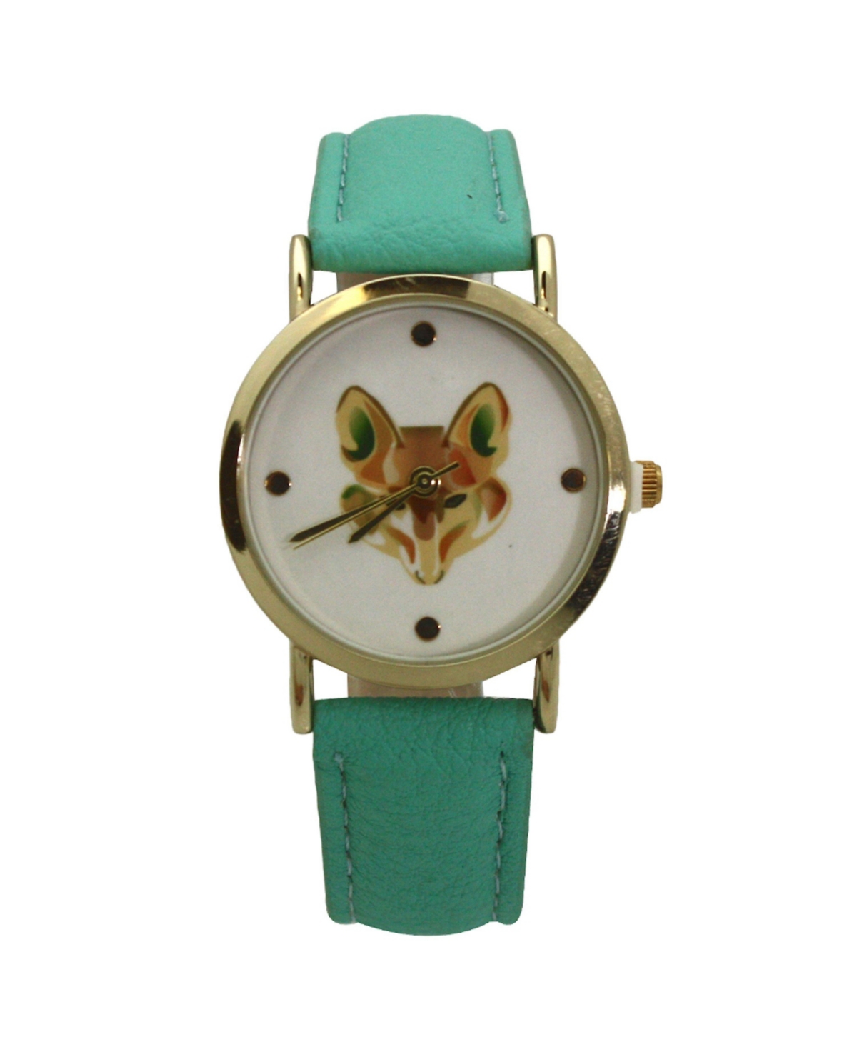 Click here for Mint Fox Face Leather Strap Watch - Mint prices