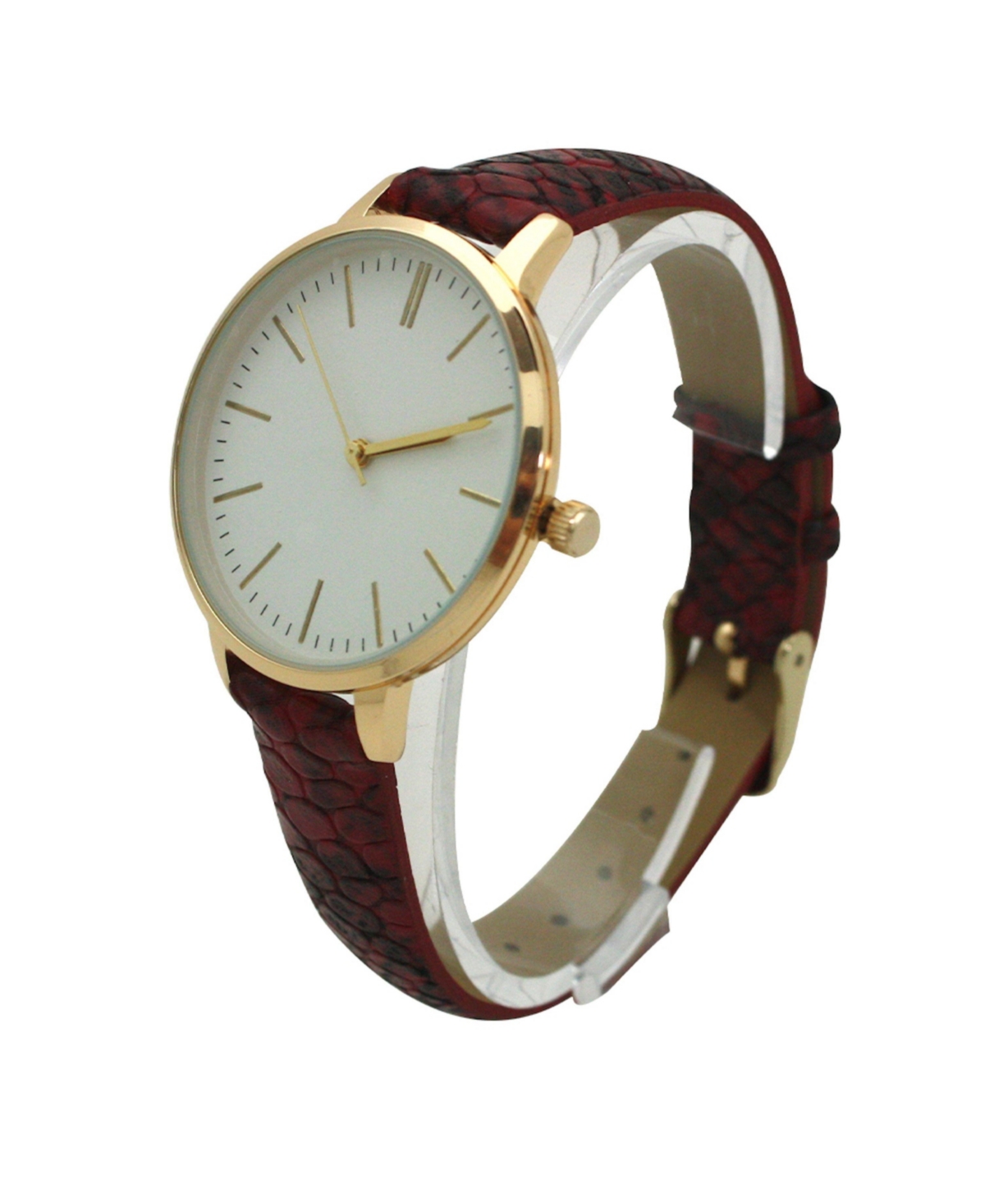 Click here for Olivia Pratt Red Snake Print Leather Strap Watch -... prices