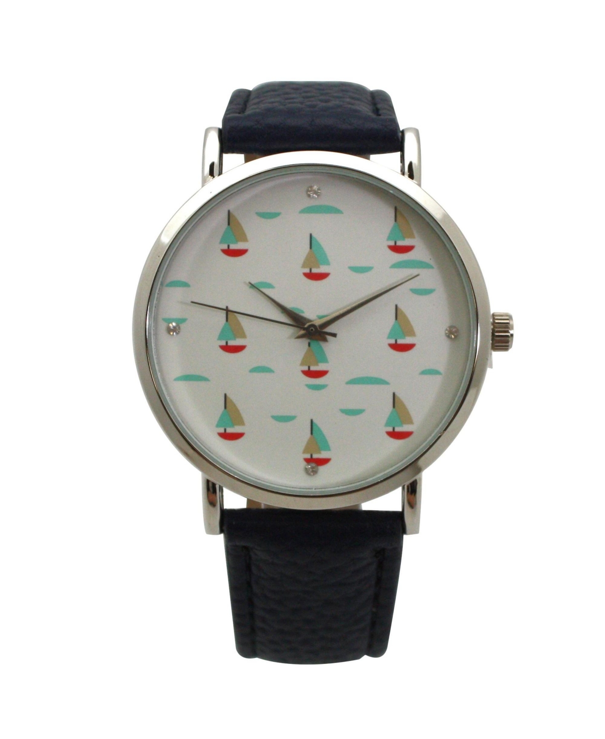 Click here for Oliva Pratt Navy Faux Leather Sailing Boats Dial W... prices