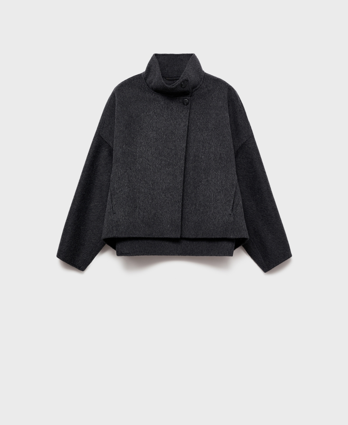 Click here for Mango Womens Oversize Wool Jacket - Charcoal prices
