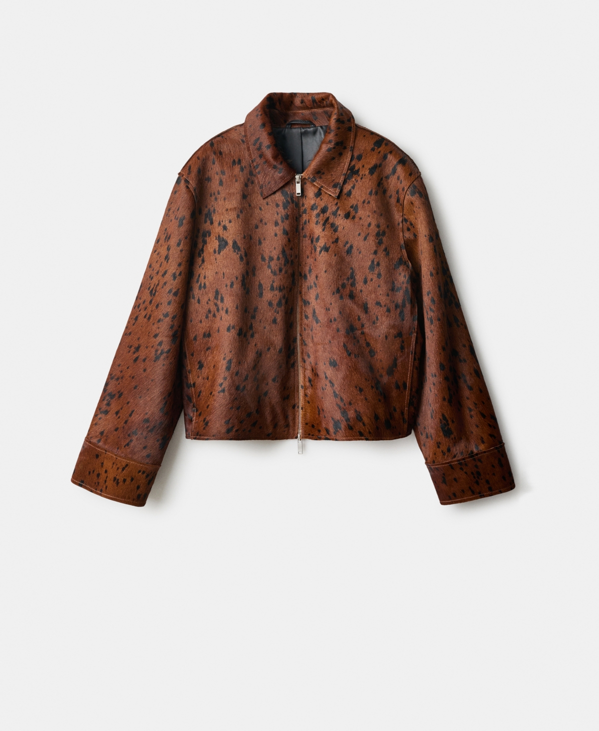 Click here for Mango Womens Leather Jacket - Medium Brown prices