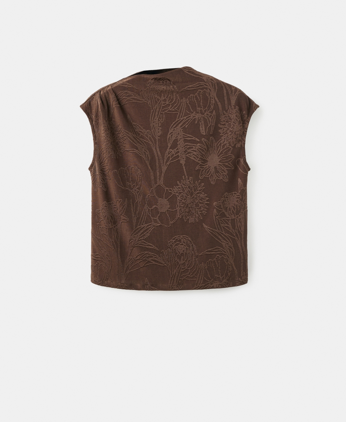 Click here for Mango Womens Jacquard Floral-Print Top - Brown prices