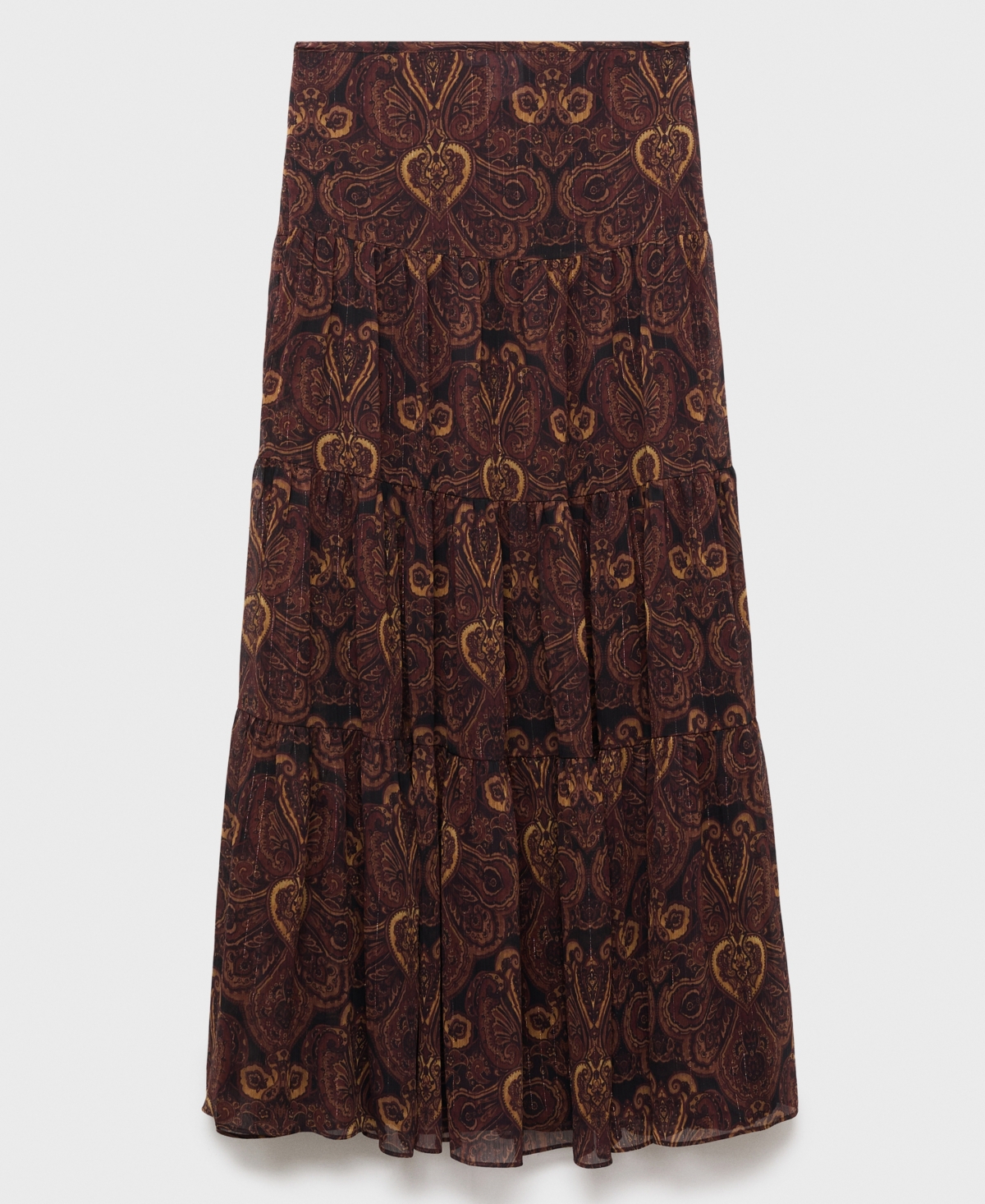 Click here for Mango Womens Paisley Pattern A-Line Skirt - Brown prices